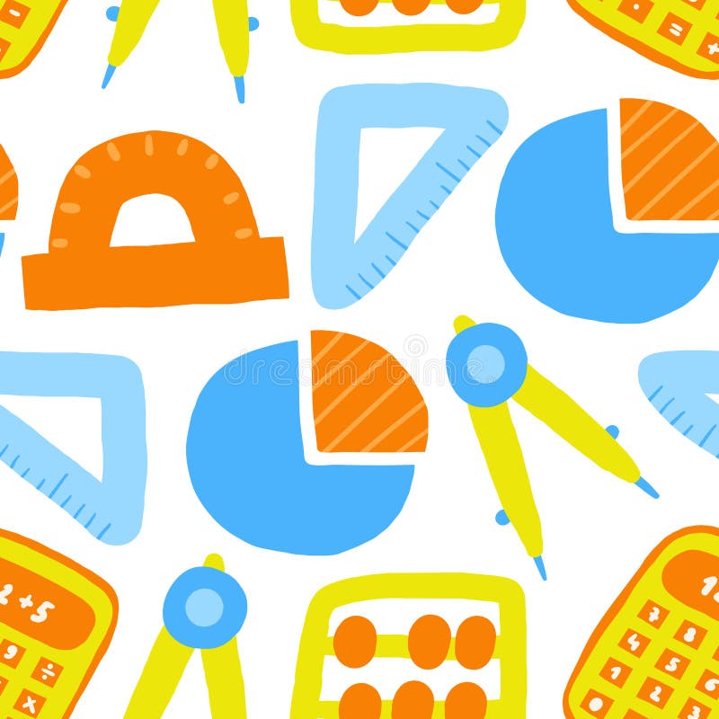 Cute Science Theme Seamless Pattern Stock Vector - Illustration of ...