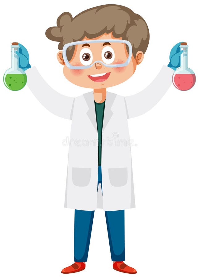 Cute Scientist Boy Cartoon Character Stock Vector - Illustration of ...