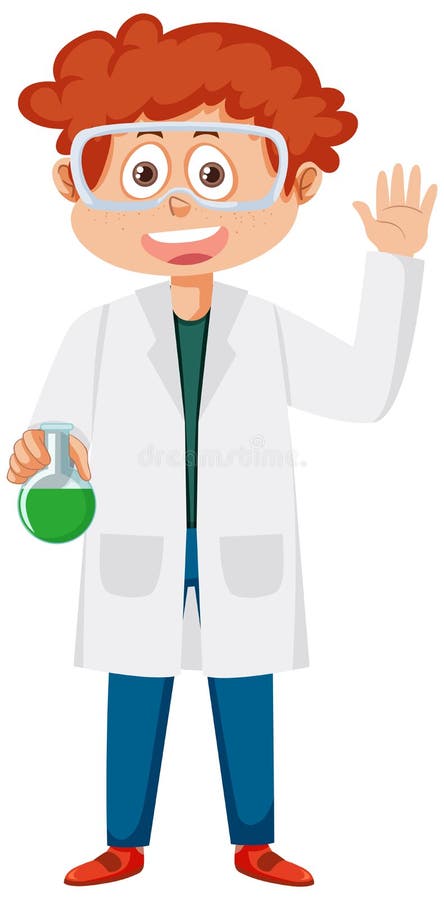 Cute Scientist Boy Cartoon Character Stock Vector - Illustration of ...
