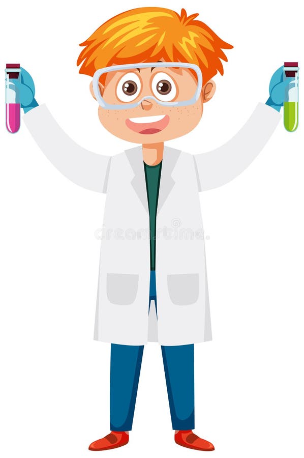 Cute Scientist Boy Cartoon Character Stock Vector - Illustration of ...
