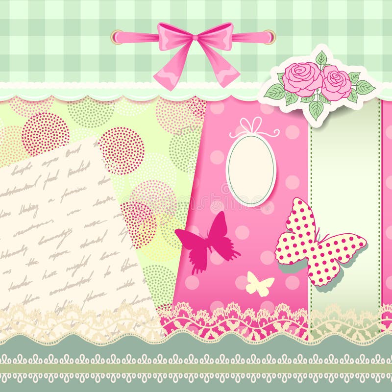 Cute scrap stock vector. Illustration of happy, floral - 31250744