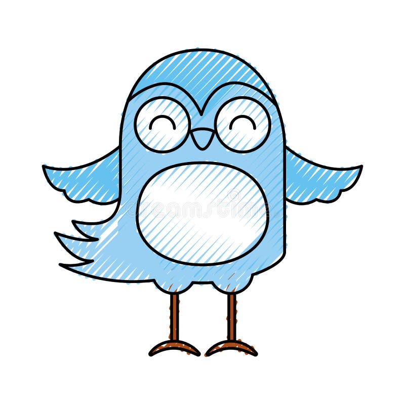 Cute scribble bird cartoon stock vector. Illustration of cartoon - 93408433