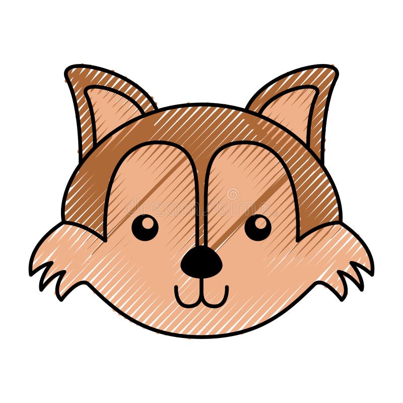 Cute Scribble Fox Face Cartoon Stock Vector - Illustration of scribble ...