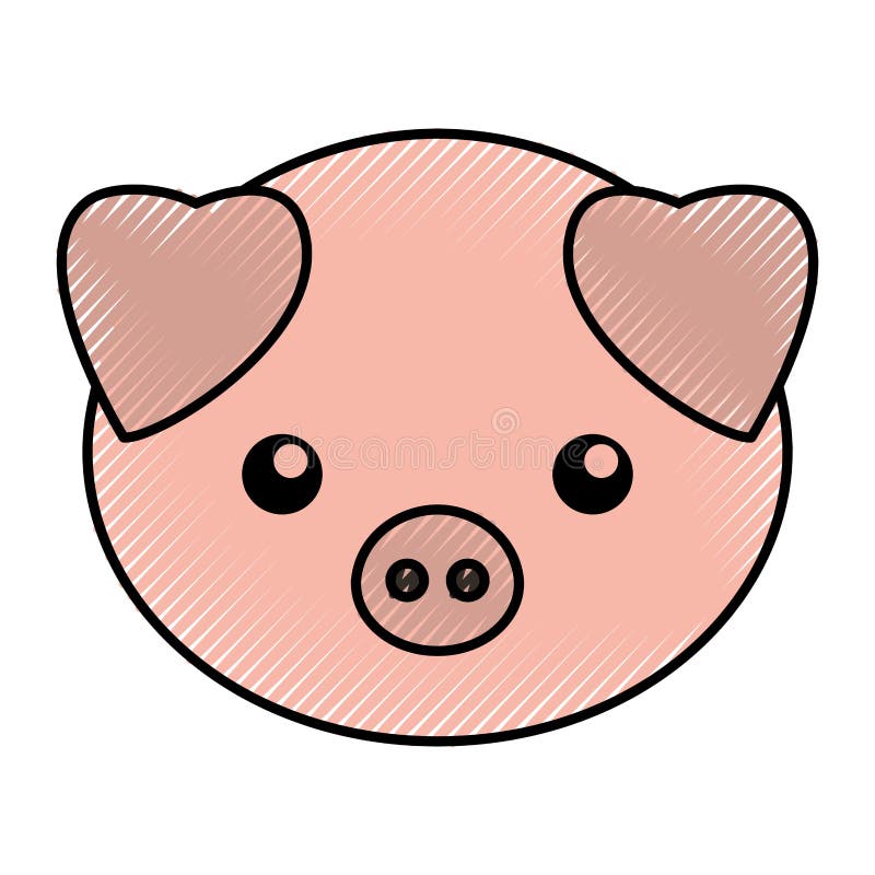Cute scribble pork cartoon stock vector. Illustration of safari - 93406592