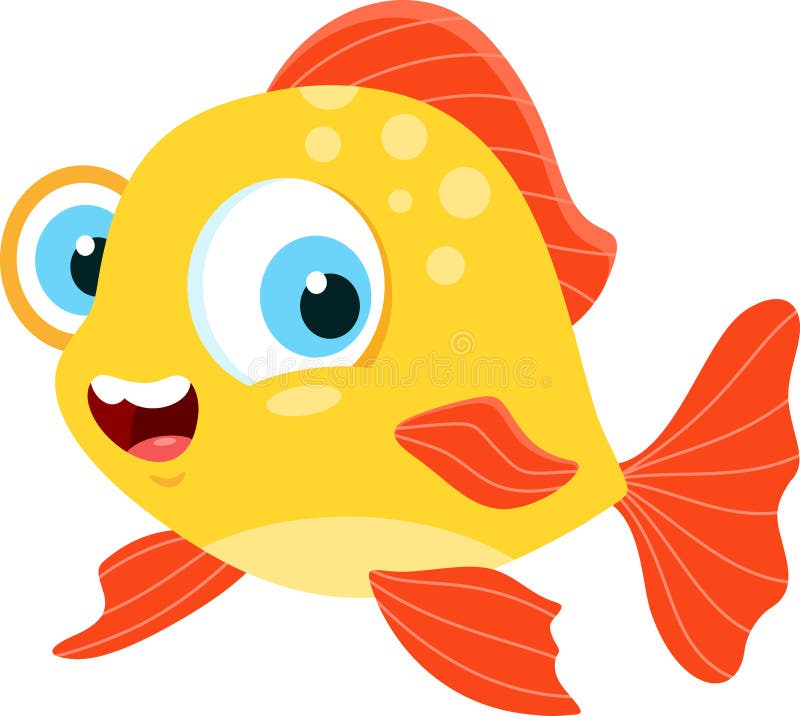 Cute Sea Fish Cartoon Character Stock Vector - Illustration of fishing ...