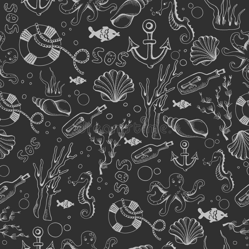 Cute Sea Objects Collection. Vector Illustration Stock Vector ...