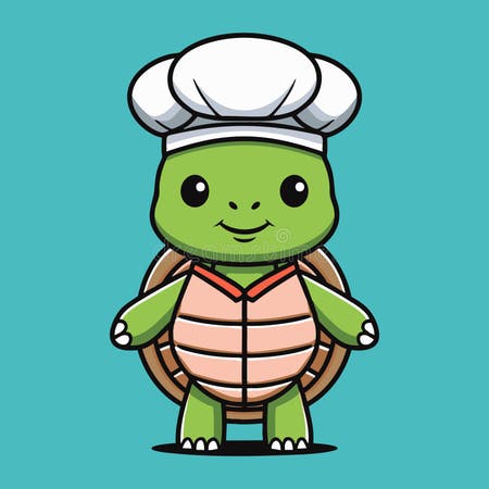 Sea Turtle in a Chef Costume Stock Vector - Illustration of ocean ...