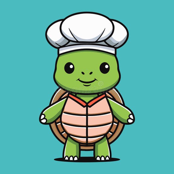 Sea Turtle in a Chef Costume Stock Vector - Illustration of ocean ...