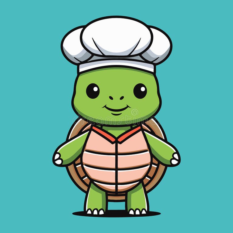 Sea Turtle in a Chef Costume Stock Vector - Illustration of ocean ...