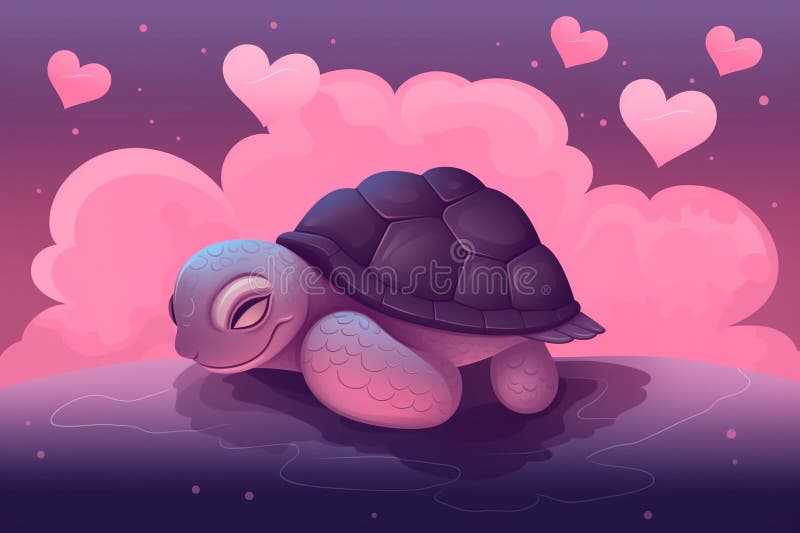 Cute Sea Turtle Falling Asleep on the Clouds. Generative AI Stock ...