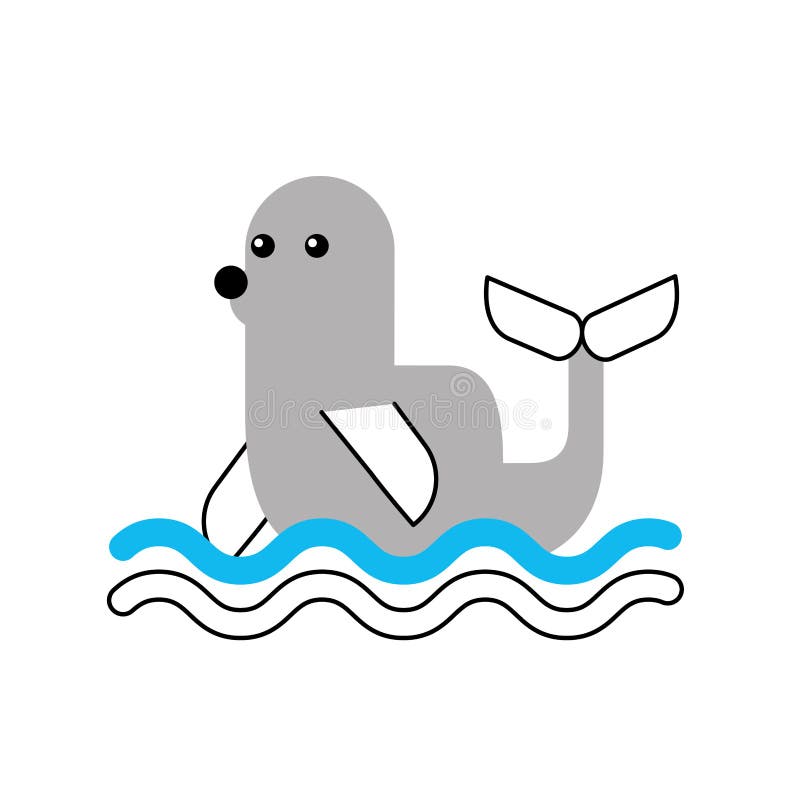 Cute seal isolated icon stock vector. Illustration of mammal - 94896630