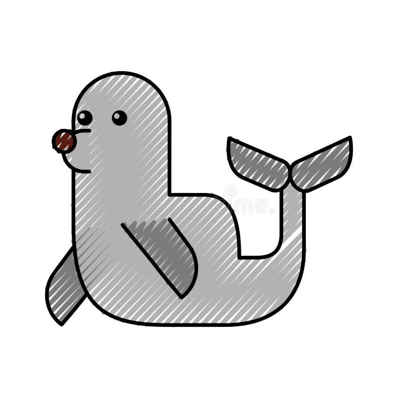 Cute seal isolated icon stock vector. Illustration of fauna - 95483775
