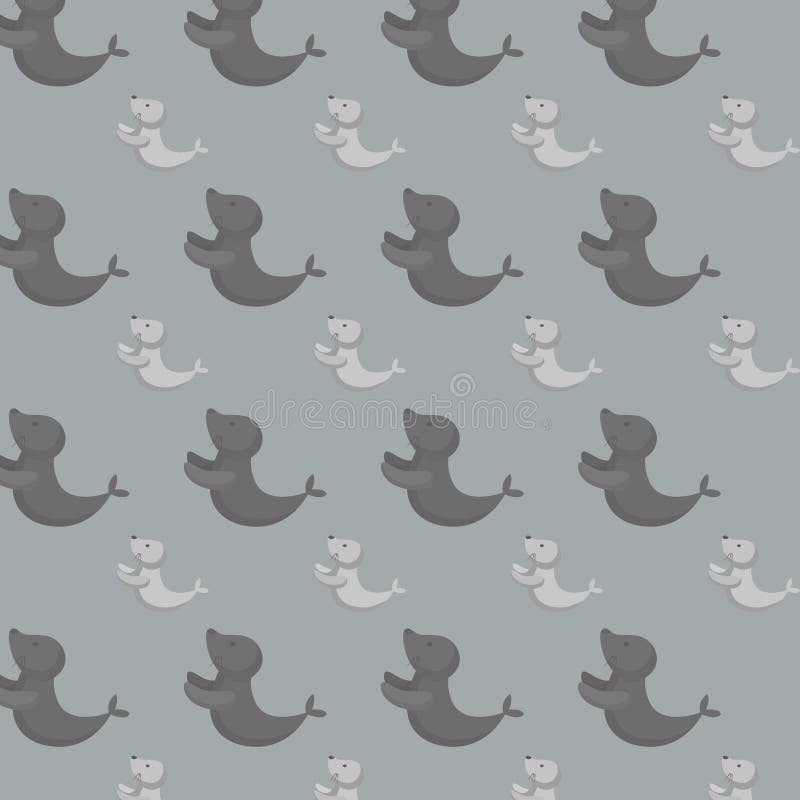 Cute seal pattern stock vector. Illustration of funny - 119055099
