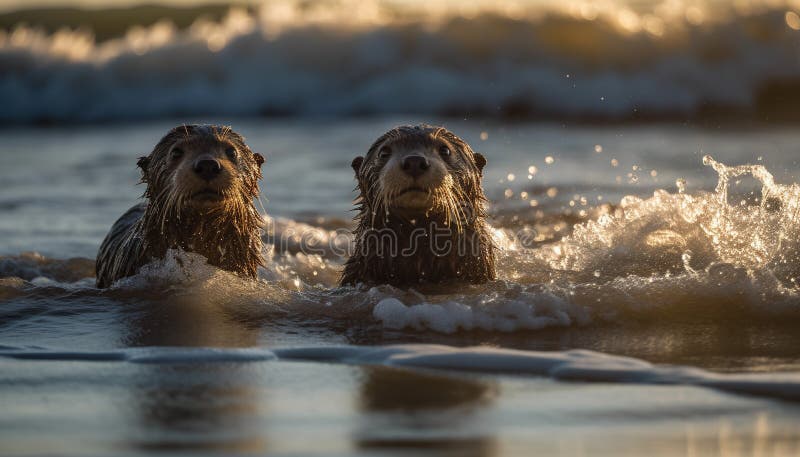 Cute Seal Playing in the Water, Looking at Camera Generated by AI Stock ...