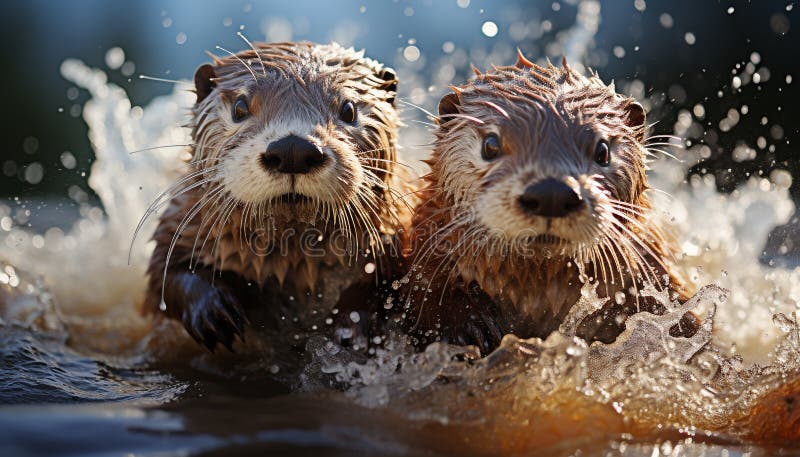 Cute Seal Playing in Water, Looking at Camera, Underwater Generated by ...