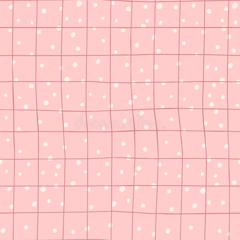 Cute Seamless Abstract Checkered Pattern with Dots. Vector Pastel ...