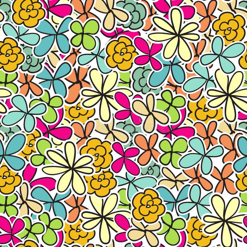 Cute Seamless Floral Pattern Background Stock Vector - Image: 24768462