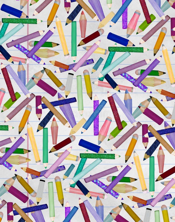 Cute Seamless Pencil Pattern on Transparent Background Stock ...