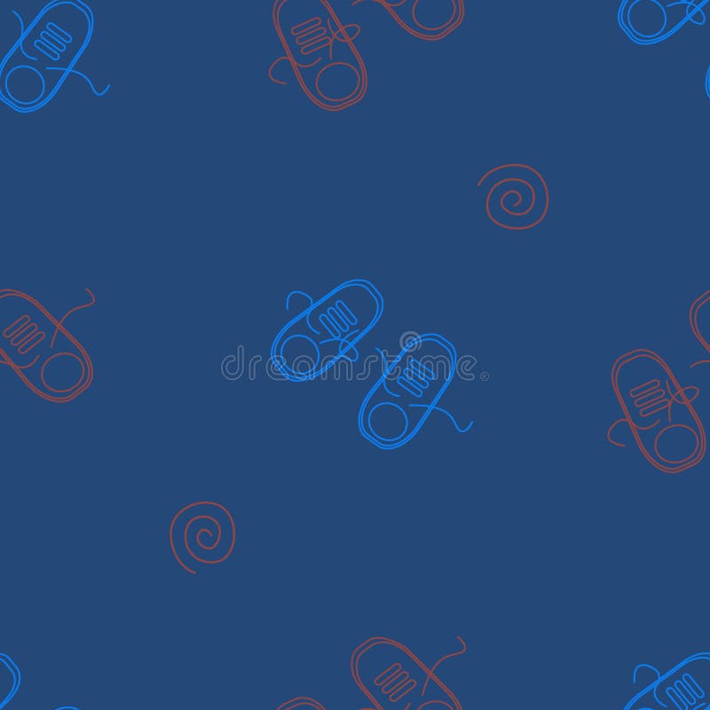 Cute Seamless Outline Top View Shoes Pattern Made in Vector. Pattern ...