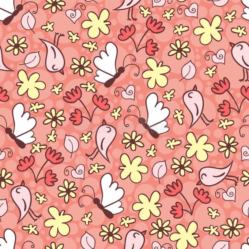Cute seamless pattern stock vector. Illustration of floral - 42429900