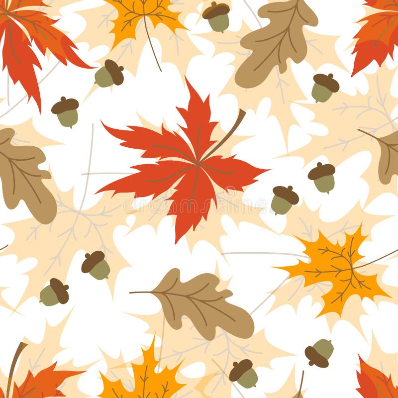 Cute Seamless Pattern with Autumn Leaves for Kids Textile and Wallpaper ...