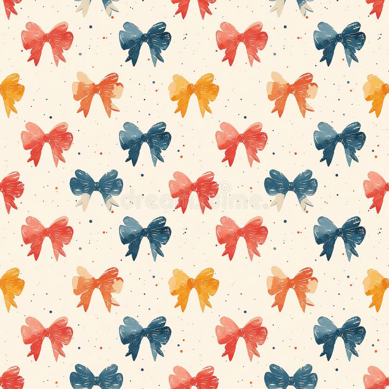 Cute Seamless Pattern Background with Bows. Stock Photo - Image of ...