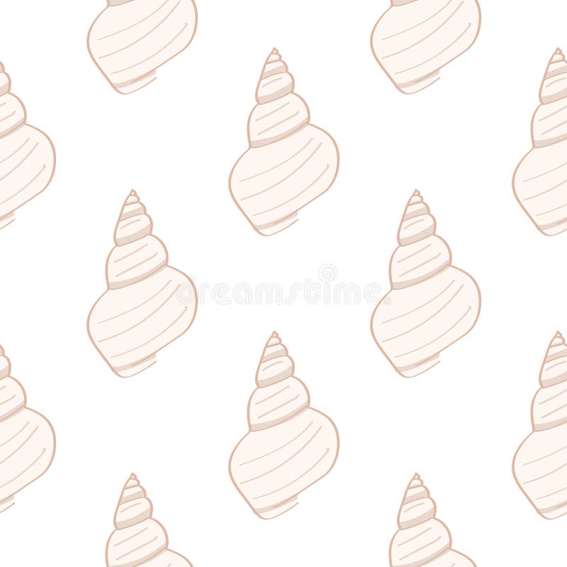 A Cute Seamless Pattern with Beige Conch Shells. Background, Wrapping ...