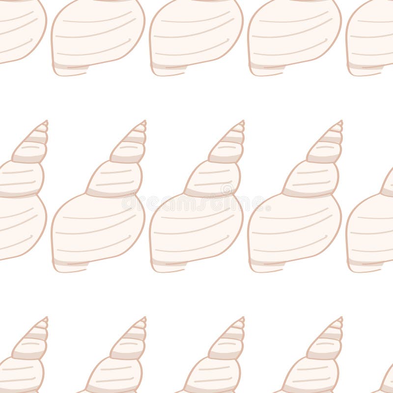 A Cute Seamless Pattern with Beige Sea Shells. Background, Wrapping ...