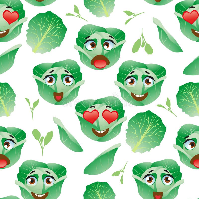 Pattern with cabbage stock vector. Illustration of seamless - 122943498