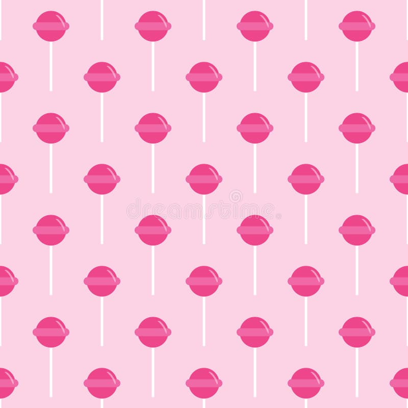 Cute Seamless Pattern with Chupa Chups on Pink Background Stock ...