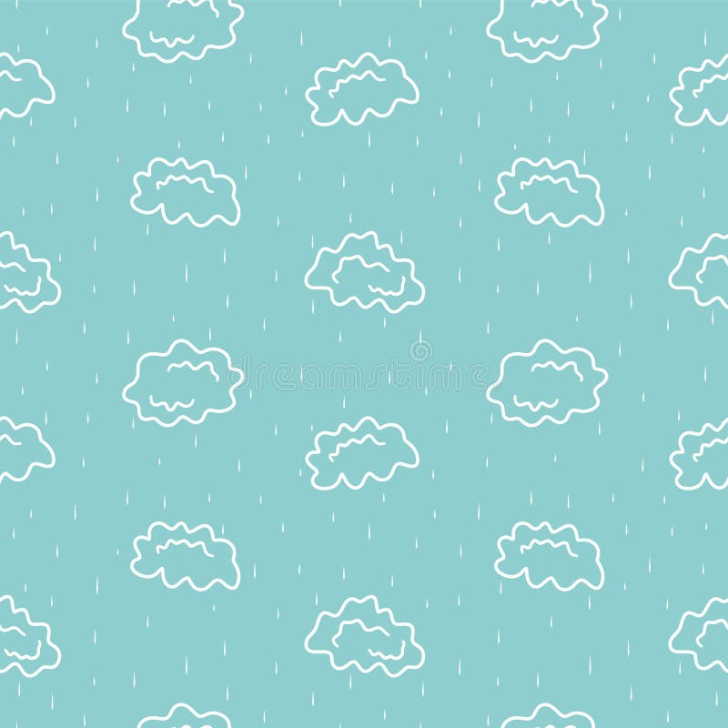 Cute Seamless Pattern with Clouds and Rain, Rainy Weather. Stock Vector ...