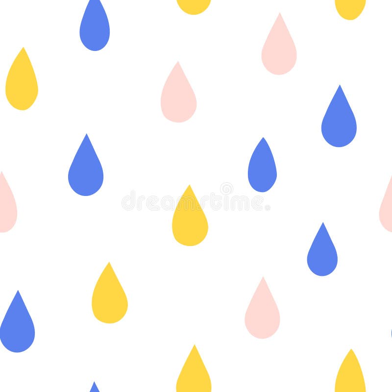 Cute Seamless Pattern with Colored Raindrops. Stock Vector ...