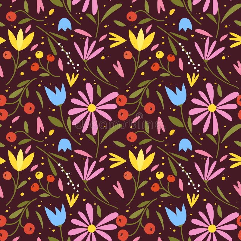 Cute Seamless Pattern with Colorful Small Flowers. Small Flowers on ...