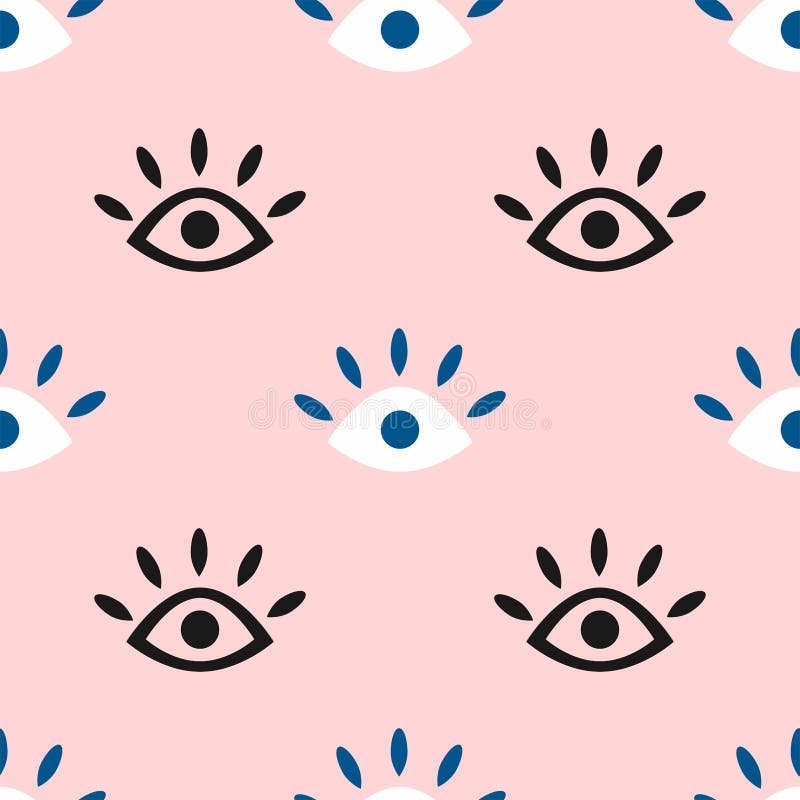 Cute Seamless Pattern with Eyes. Stock Vector - Illustration of vector ...