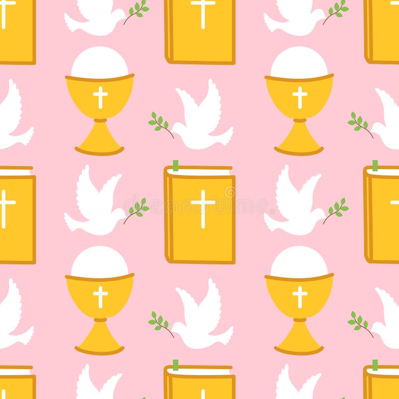 Pink Communion Seamless Background Stock Illustrations – 10 Pink ...