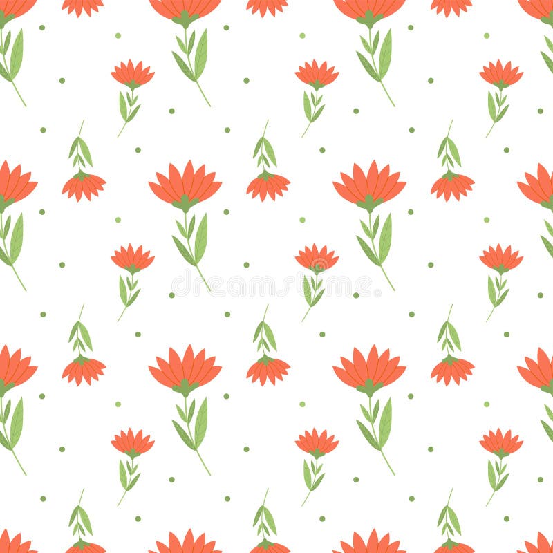 Cute Seamless Pattern with Floral. Vector Illustration Stock Vector ...