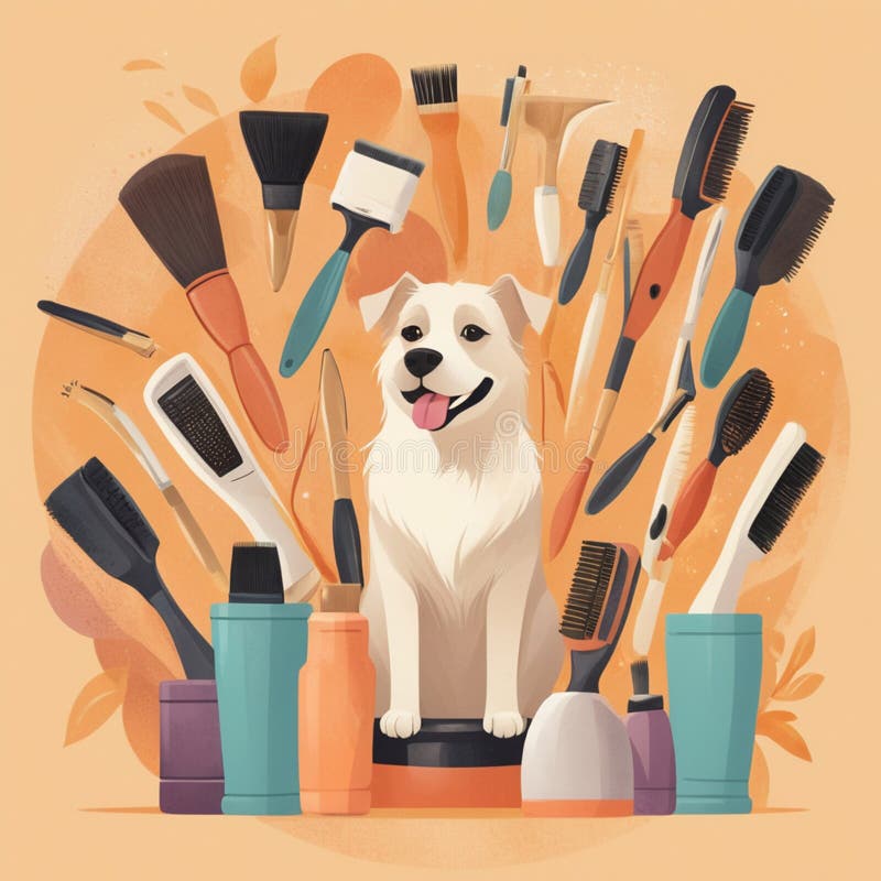 Seamless Pattern. Grooming for Animals. Pet Care. Flat Design Stock ...