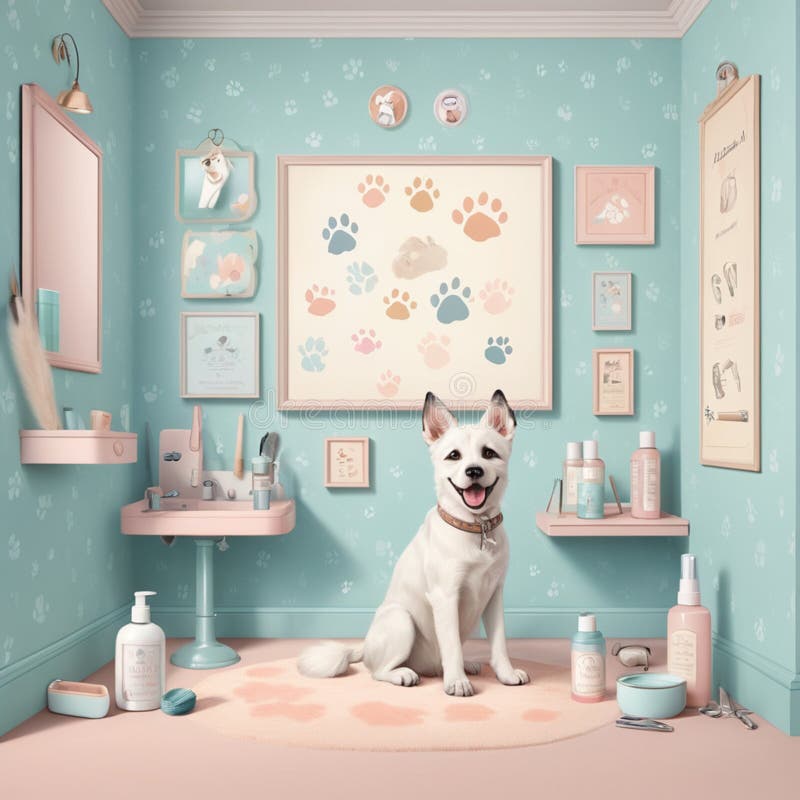 Seamless Pattern. Grooming for Animals. Pet Care. Flat Design Stock ...