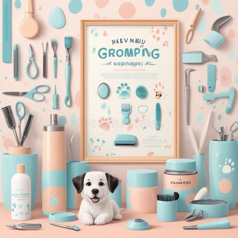 Seamless Pattern. Grooming for Animals. Pet Care. Flat Design Stock ...