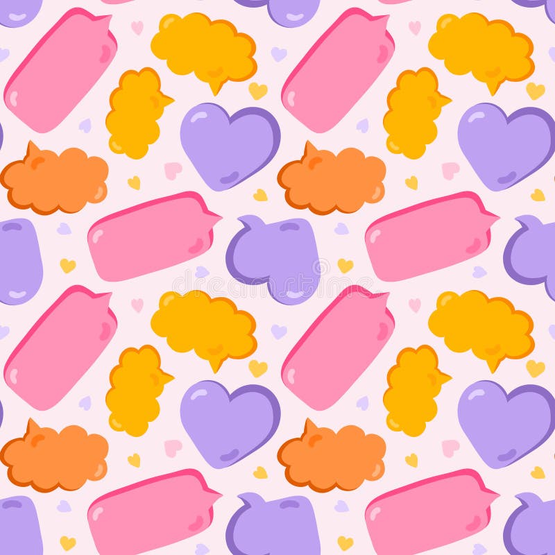 Cute Seamless Pattern with Hand Drawn Speech Bubbles. Backdrop with ...