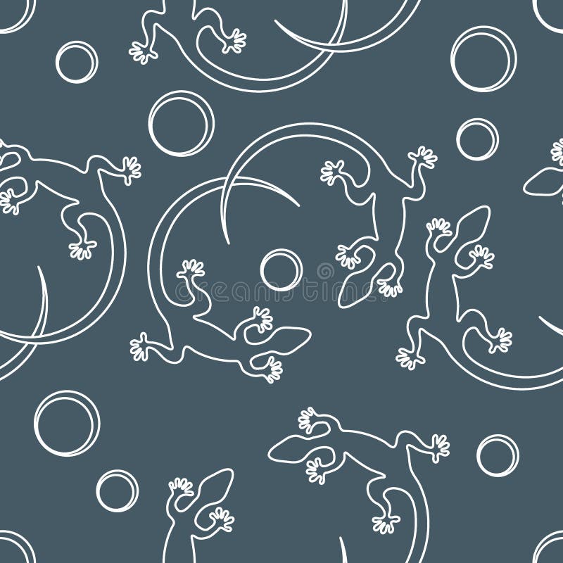 Cute Seamless Pattern with Lizards and Circles. Stock Vector ...