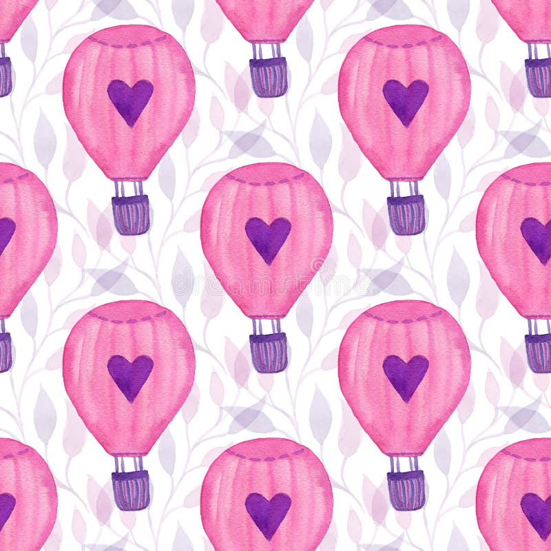 Cute Seamless Pattern. Painted Balloon Texture Stock Illustration ...