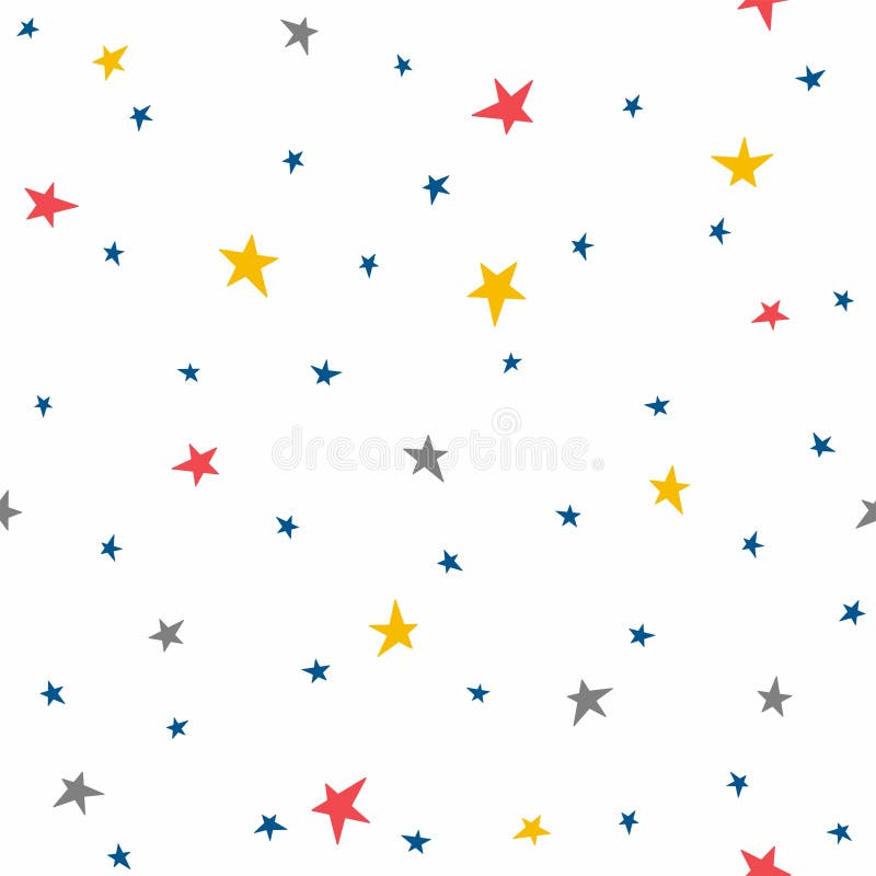 Cute Seamless Pattern with Randomly Scattered Little Stars. Stock ...