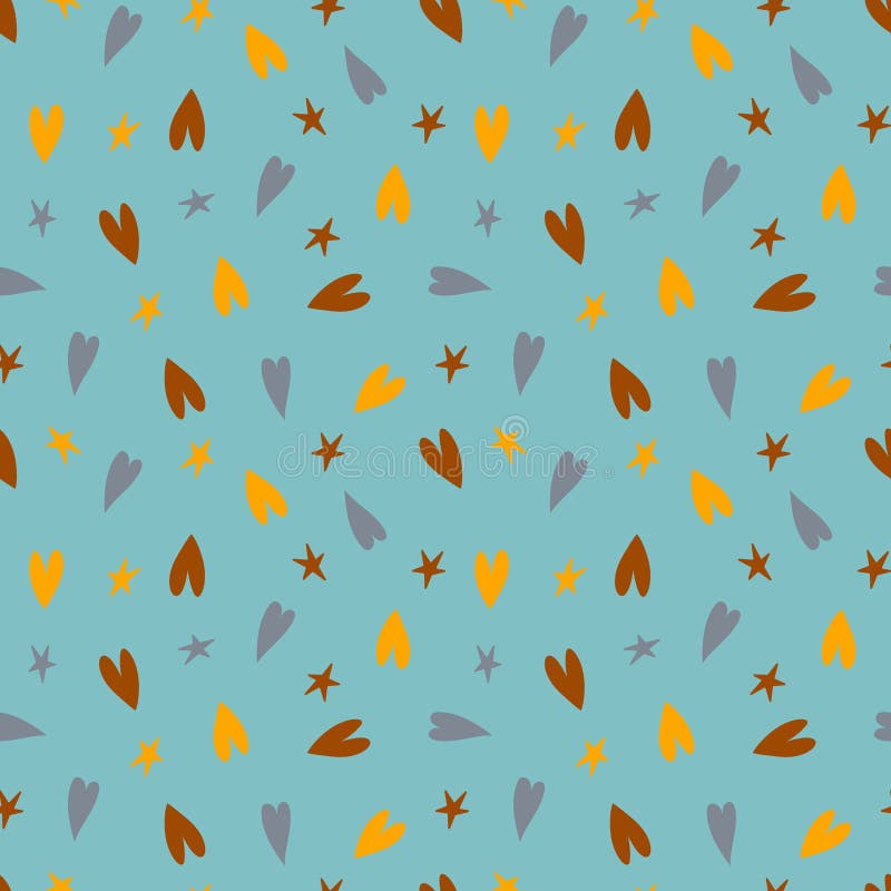 Cute Seamless Pattern with Repeated Hearts and Stars. Trendy Texture ... Cute Seamless Pattern with Repeated Hearts and Stars. Trendy Texture ...