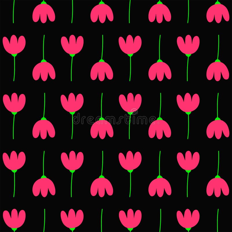 Cute Seamless Pattern with Repeating Flowers. Stylish Girly Print Stock ...