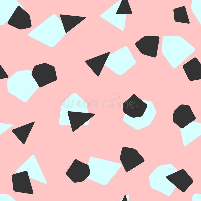 Cute Seamless Pattern with Repetitive Geometric Shapes. Simple Girly ...