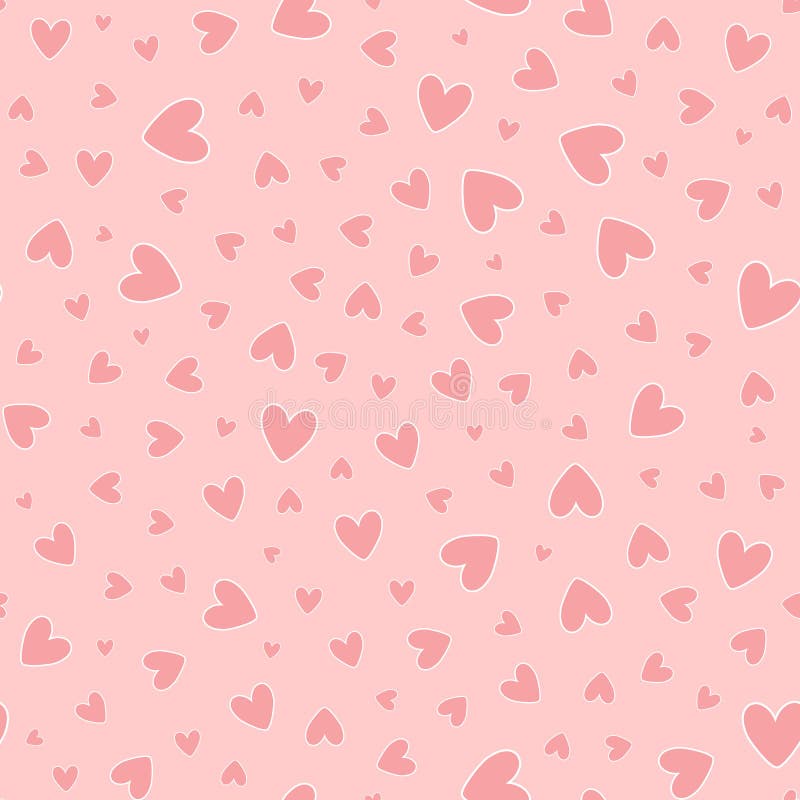 Cute Seamless Pattern with Scattered Hearts. Stock Vector ...