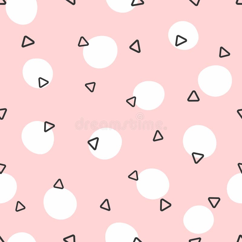 Cute Seamless Pattern with Scattered Round Spots and Small Triangles ...