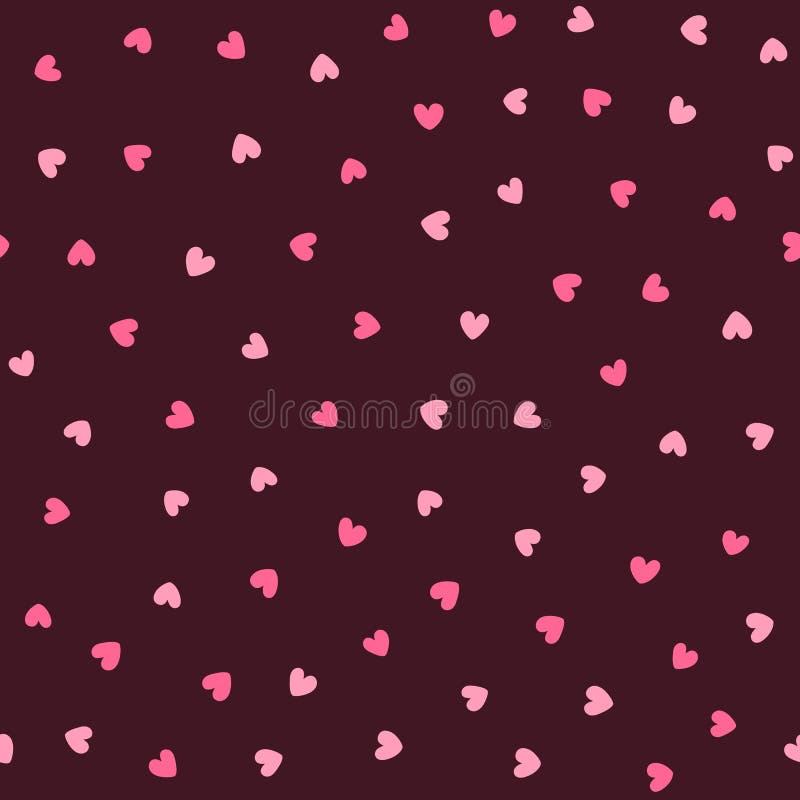 Cute Seamless Pattern with Scattered Small Hearts. Endless Romantic ...