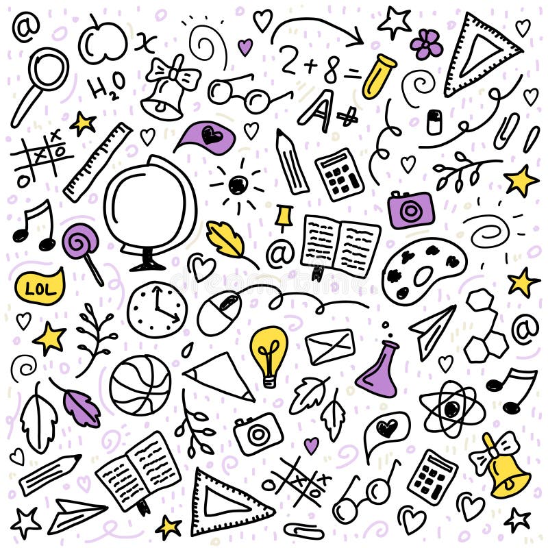 School icons stock vector. Illustration of leaves, decoration - 123731812